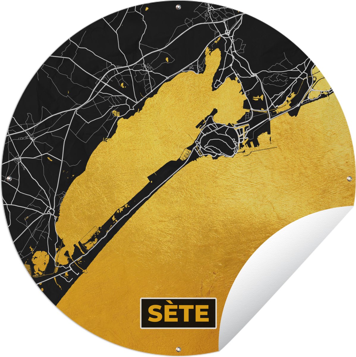 Garden Circle City Map - France - Map - Sète - Map - 150x150 cm ...