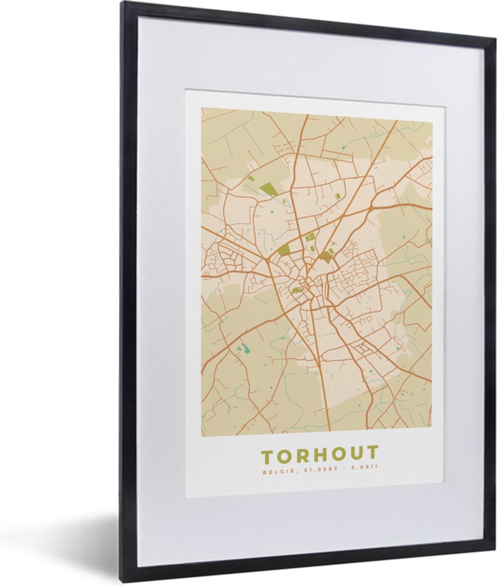 Fotolijst incl. Poster - Plattegrond - Stadskaart - Kaart - Torhout ...