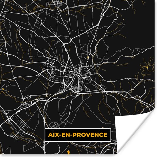 Affiche Carte - Aix-en- Provence - Plan de ville - France - Carte ...