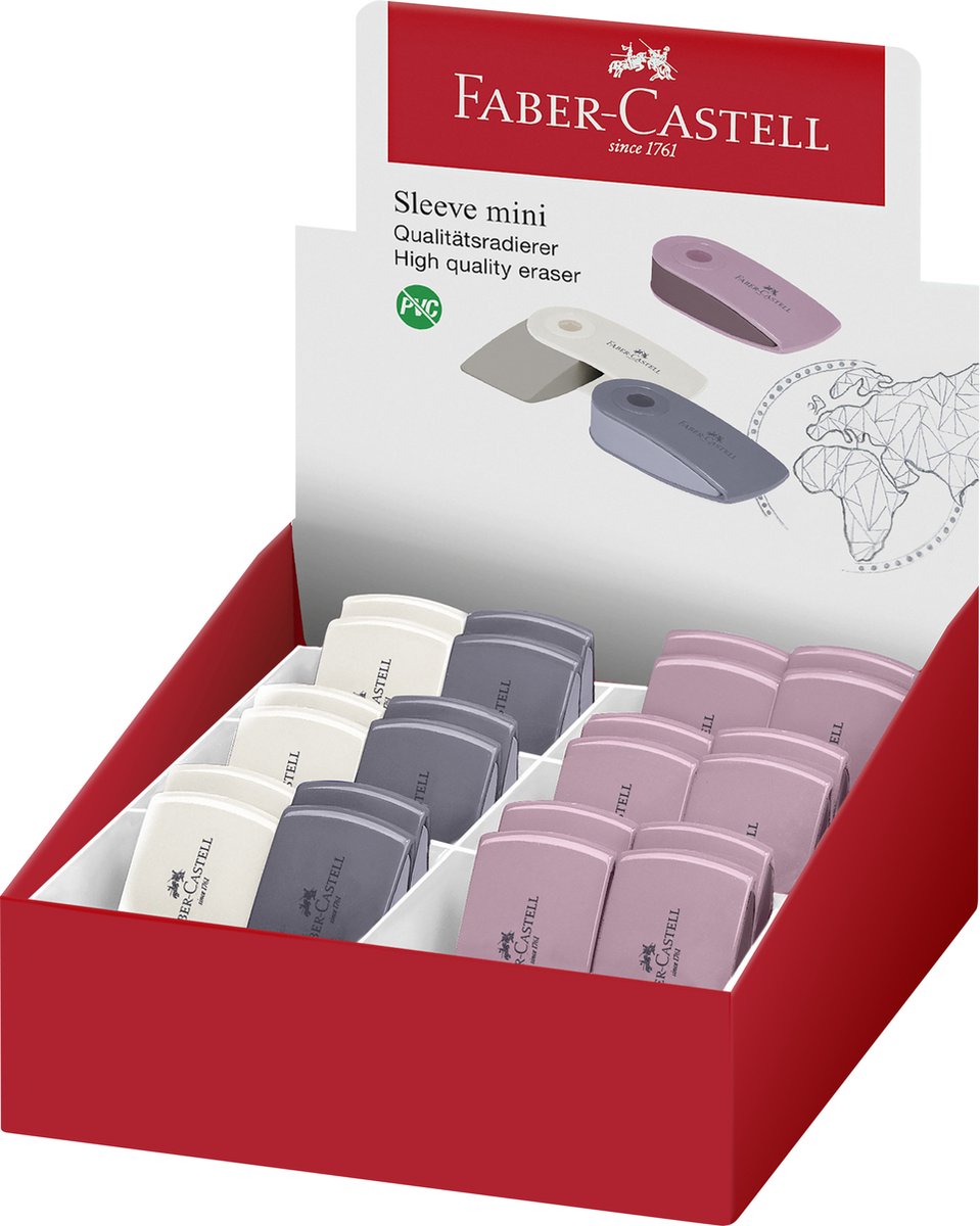 Faber-Castell gum - Harmony - mini met sleeve - assorti display 24 ...