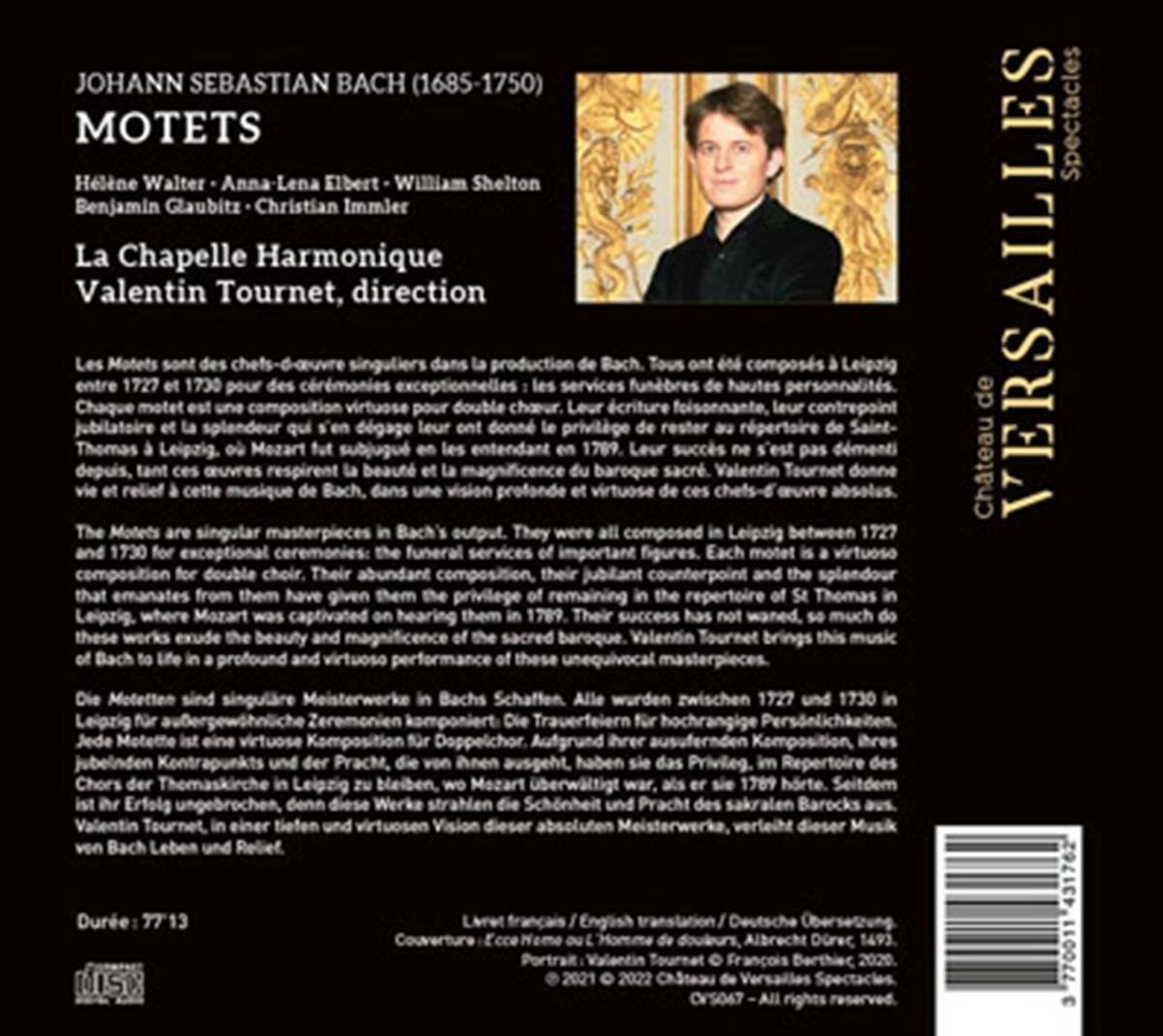 Bach: Motets, La Chapelle Harmonique, Valentin Tournet | CD (album ...
