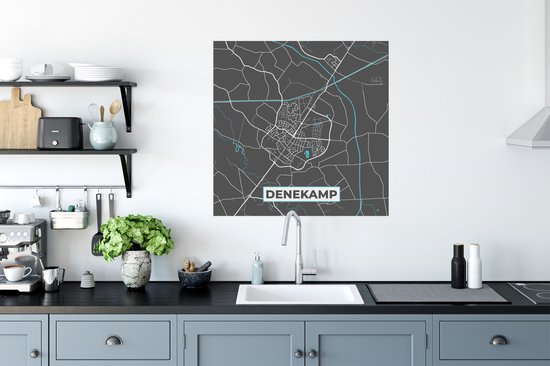 Poster Denekamp - Kaart - Plattegrond - Stadskaart - 75x75 cm | bol