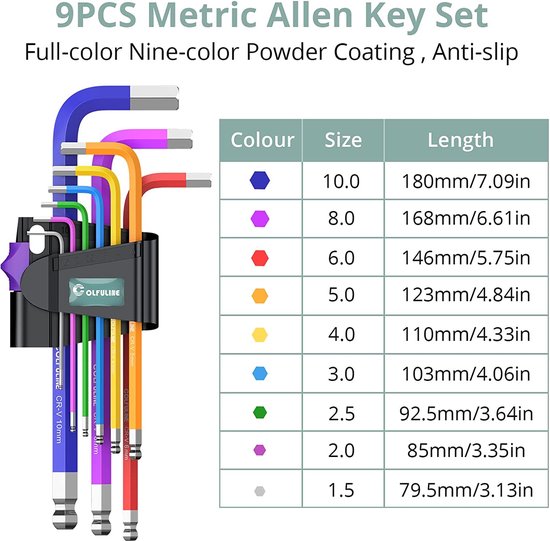 18 stuks Inbussletelset - inbus sleutel - mini gereedschap set ...