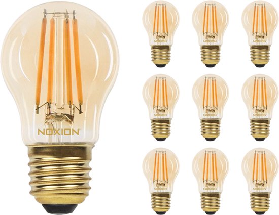 Voordeelpak 10x Noxion Lucent LED E27 Kogel Filament Amber 4.1W 350lm - 822 Zeer Warm... | bol