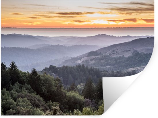 Muurstickers - Sticker Folie - Bergen - Zon - Bos - Landschap - 160x120 ...