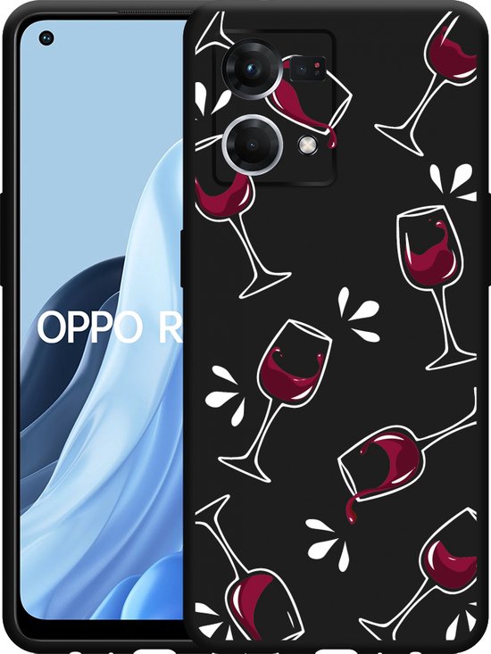 Oppo Reno7 Hoesje Zwart Wine not? - Designed by Cazy | bol