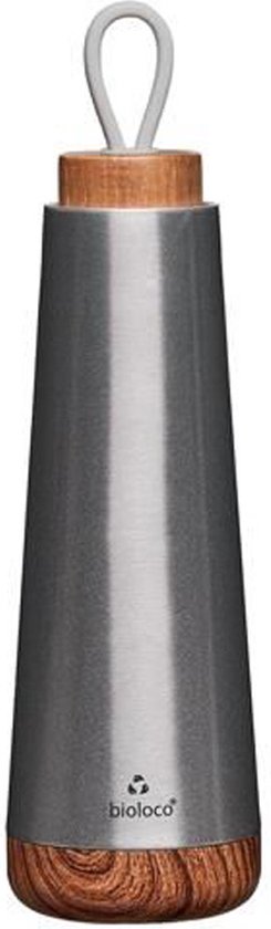 Bioloco RVS Drinkfles Thermo - Loop - Zilver - 500ml | bol