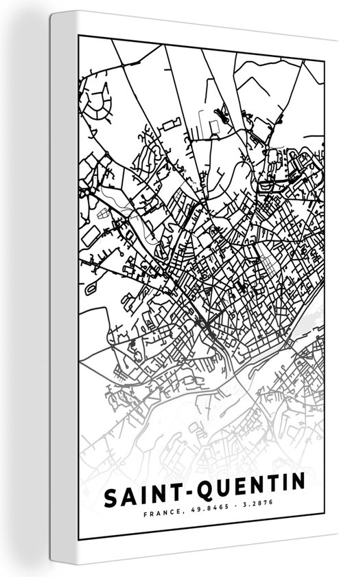 Impression sur Toile Plan de Ville - Saint-Quentin - Plan d'étage ...