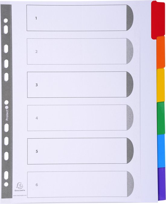 20 x Tabbladen karton 160g - geplastificeerde gekleurde tabs + index ...