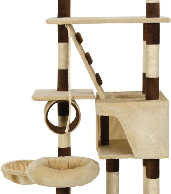 VDXL Kattenkrabpaal met sisal krabpalen 246-280 cm beige en bruin | bol.com