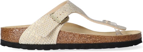 Birkenstock Gizeh Dames Slippers Shiny Python Eggshell Narrow-fit ...
