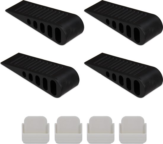 Relaxdays deurwig set van 4 - rubber - deurstopper - antislip - wig ...