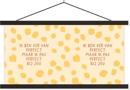 Posterhanger incl. Poster 90x45 cm - Schoolplaat - Liefde - Spreuken - Ik pas perfect... | bol