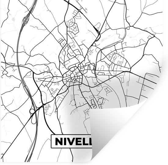 Stickers muraux - Zwart Wit - België - Carte - Plan de ville - Carte ...