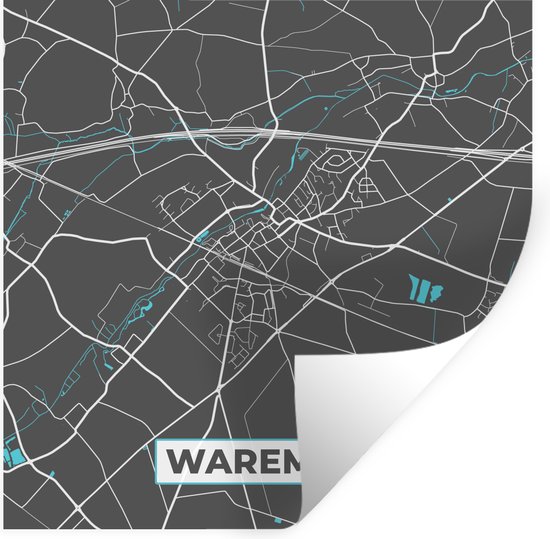 Stickers muraux - Plan de la ville - Grijs - Carte - Waremme - België ...
