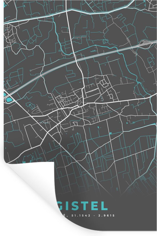 Muurstickers - Sticker Folie - Kaart – Plattegrond – Stadskaart ...