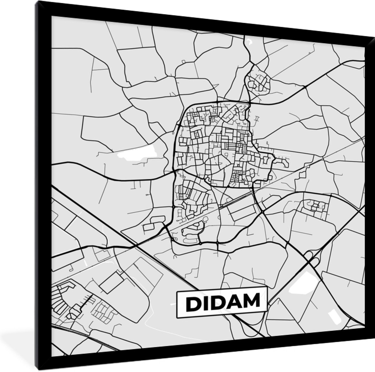 Cadre photo avec affiche - Didam - Carte - Carte - Plan de la ville ...