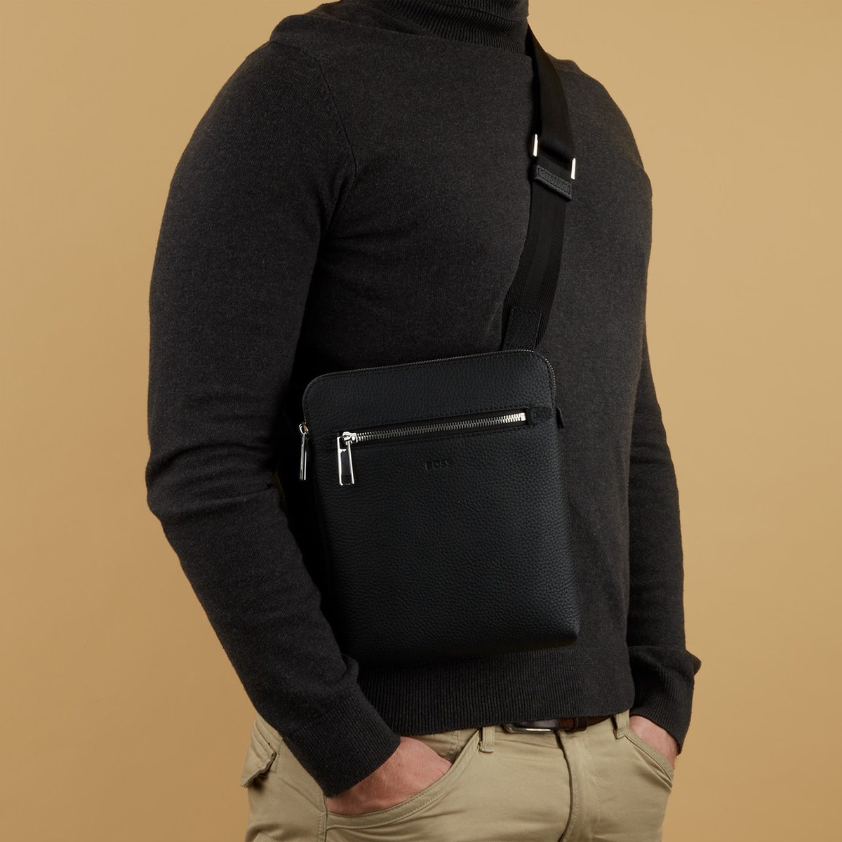 Hugo Boss BOSS Heren Crossbody tas Leer - Zwart | bol.com