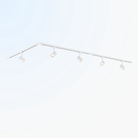 Focus Railverlichting met 5 witte railspots- GU10 - 3 meter – Wit- 1 ...