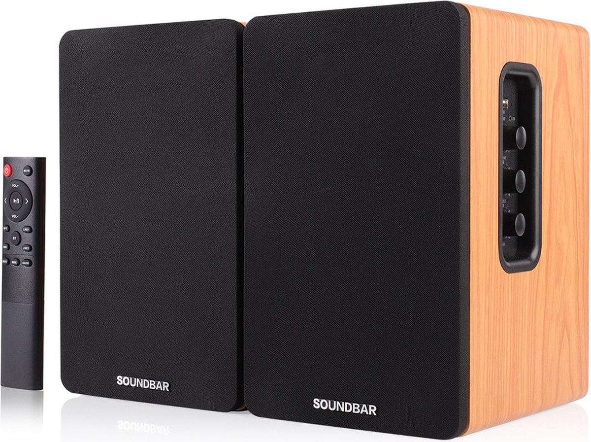 Luxiqo® Houten Hifi Luidspreker Set – Bluetooth Speaker Set – Stereo ...