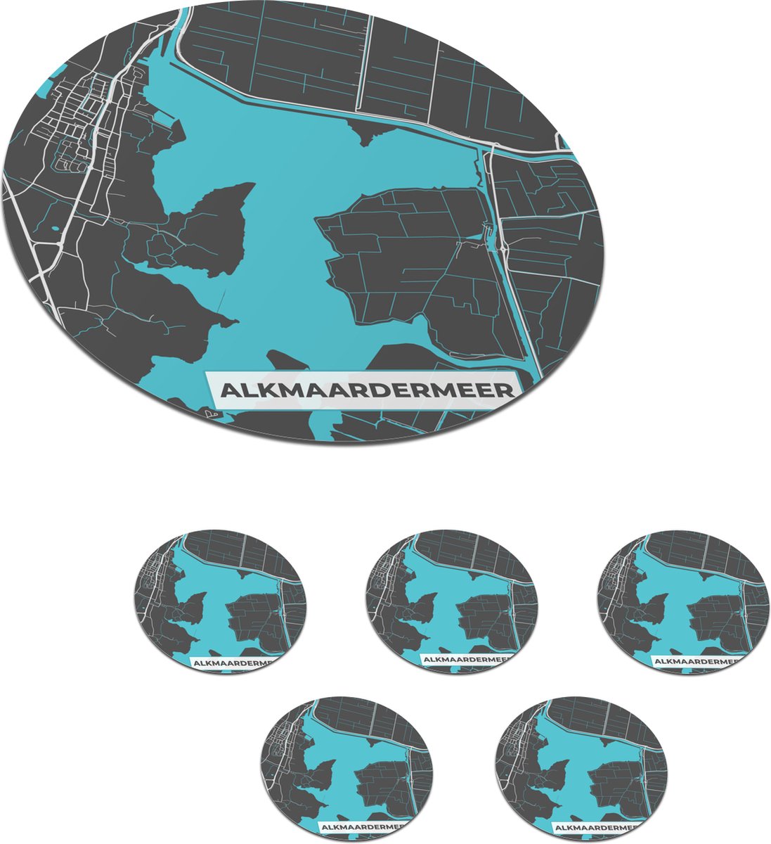 Onderzetters voor glazen - Rond - Nederland - Alkmaardermeer - Water ...