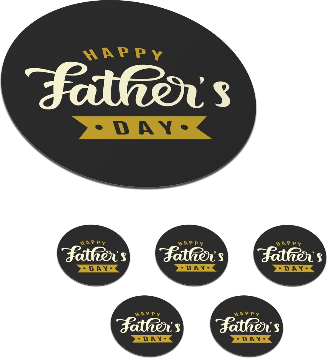 Onderzetters voor glazen - Rond - Quotes - Vaderdag - Zwart - 10x10 cm ...