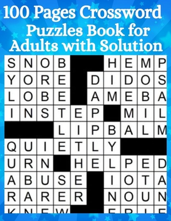 100 Pages Crossword Puzzles Book for Adults with Solution, Adnan Shawon ...