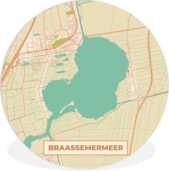Wall Circle - Wall Circle Indoor - Vintage - City Map - Braassemermeer ...