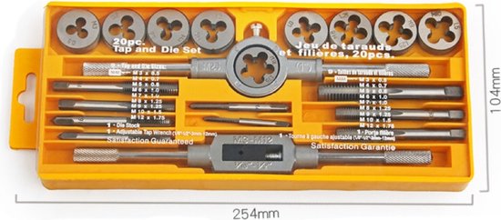 Tapset 20 delig M3-M12 - Tappenset - Draadtapset - Draadsnijset ...