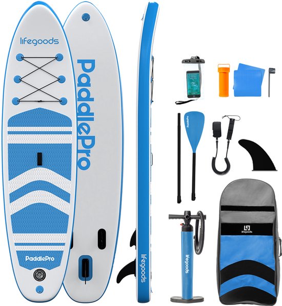 LifeGoods PaddlePro SUP Board - Opblaasbaar Paddle Board - Complete Set ...