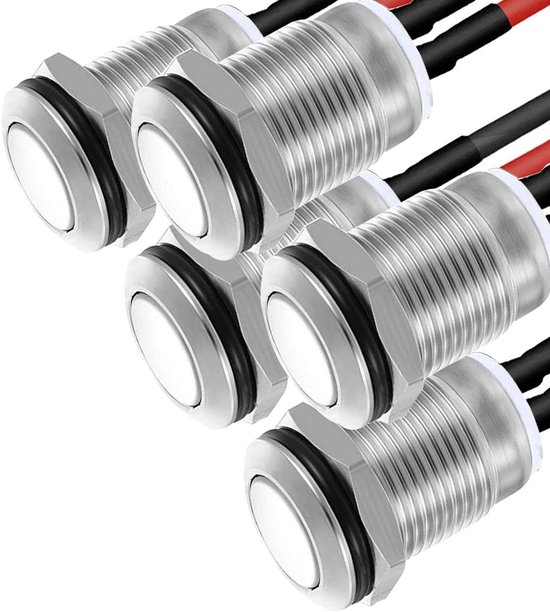 5 stuks Arduino 12mm mini-knop vergrendeling drukknop roestvrij staal ...
