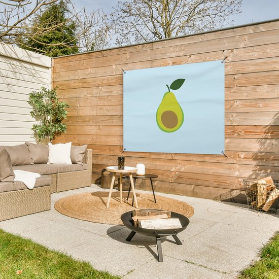 Tuinposter 120x90 cm - Tuindecoratie Avocado - Illustratie - Groene ...