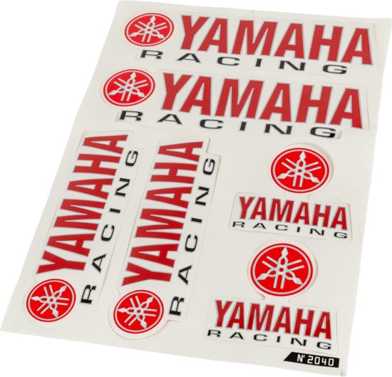 Sticker Set Sponsor Yamaha Racing - Rood - 6 Delig - 33x22cm | bol