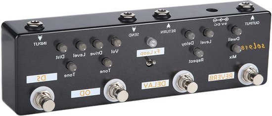 Multi Effect Gitaar Pedaal - Overdrive Delay Reverb Distortion FX LOOP - Knopaanpassing . | bol