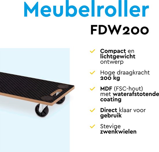 BRASQ Meubelroller - 200 KG - Waterproof - Met Zwenkwielen ...