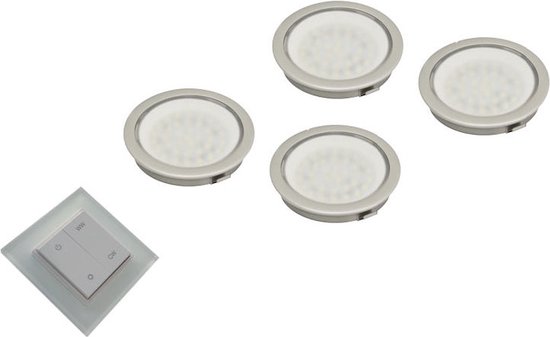 Moonlight Emotion Led set van 4 spots met dimmer 12V/15W RVS look | bol