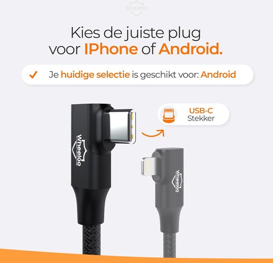 WHEELOO Ebike oplaadkabel voor USB C (Android) I voor alle ...