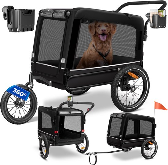 KESSER® Hondenfietskar tot 40 kg 3in1 Hondenbuggy - Fietskar Hond ...