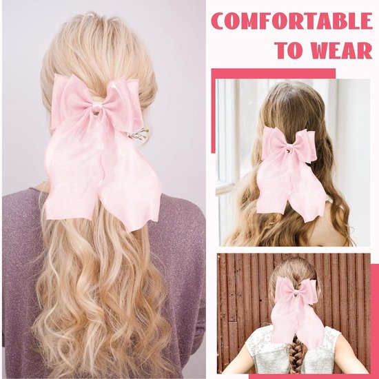Grote zijdeachtige haarclip met strik voor dames en meisjes - Elegante ...