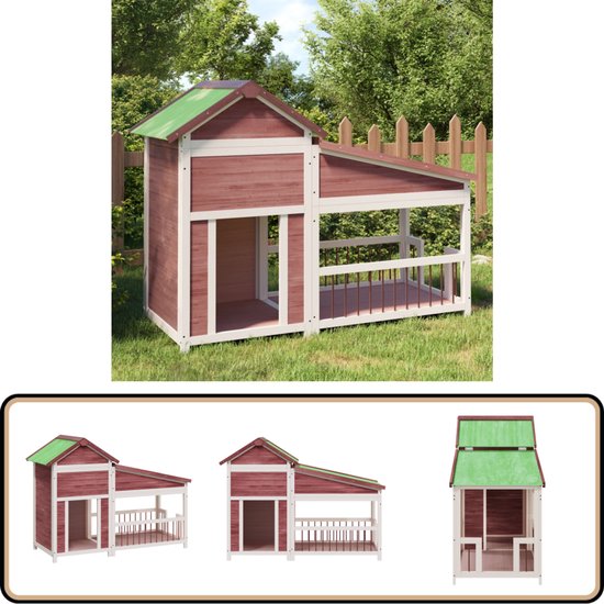 vidaXL Hondenhok - Grenenhout - 143x60,5x109 cm Hondenhok - Houten ...