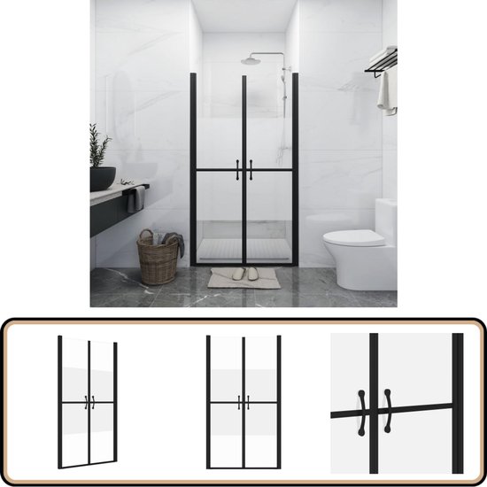 vidaXL Douchedeur ESG Halfmat - 83-86x190 cm - Aluminium Douchedeur ...