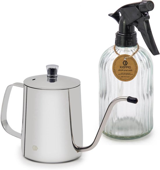 Spuitfles set van 2 - Plantenmisters voor binnen en buiten - Zilver | bol