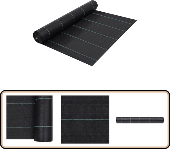 vidaXL Worteldoek - 2x100 m - Zwart - Polypropyleen Worteldoek ...