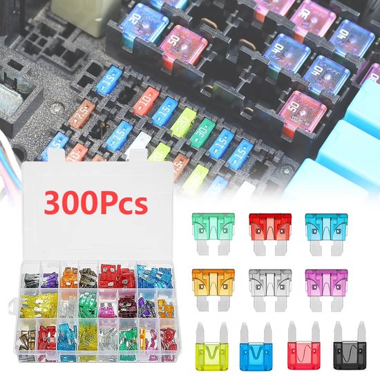Autozekering 300pcs 12V-24V Geassorteerde Standaard Meszekering ...