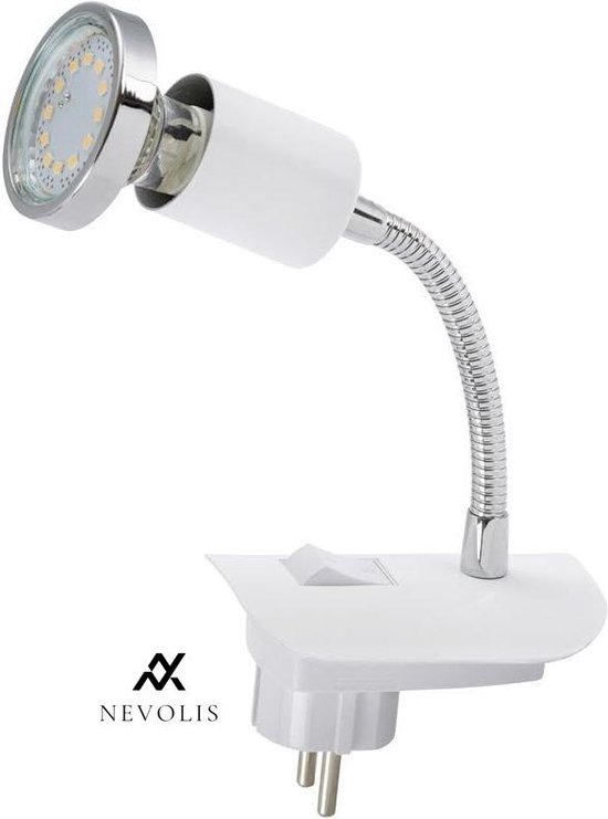 Nevolis LED-stekkerlamp CLIP met flexibele arm incl. AAN/UIT-schakelaar ...