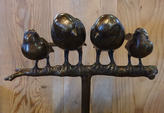 Tuinsteker familie Mus | Bronzen Beelden | Tuinstekers Brons | 4 mussen / 4 vogels | bol