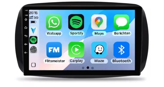 Autoradio met Carplay & Android Auto - Geschikt voor Smart Fortwo & Forfour | bol