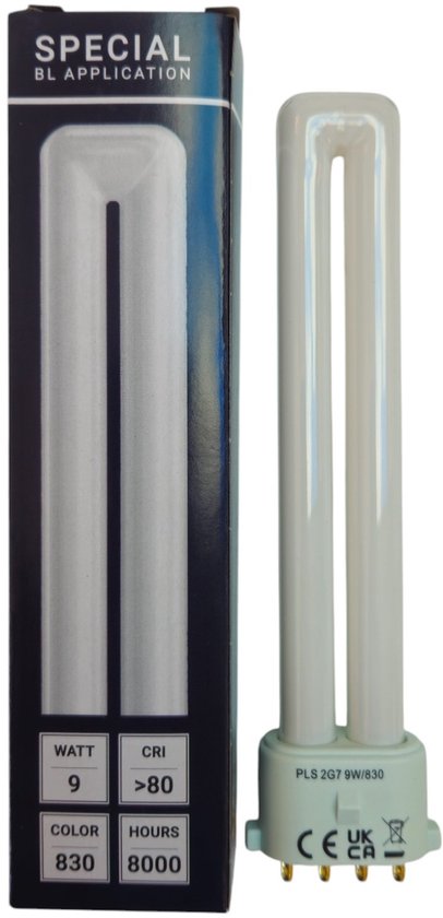 PL-S | 2G7 Fitting | 9W | 830 Warm Wit | Opaal | 4-Pin | bol