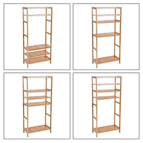 Badkamer Rek met 5 Etages - Opbergrek met Verstelbare Planken - 130 cm ...