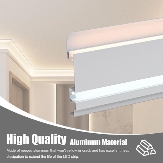 White Aluminum Skirting LED Channel,LED Strip Diffuser Cover Track with ...